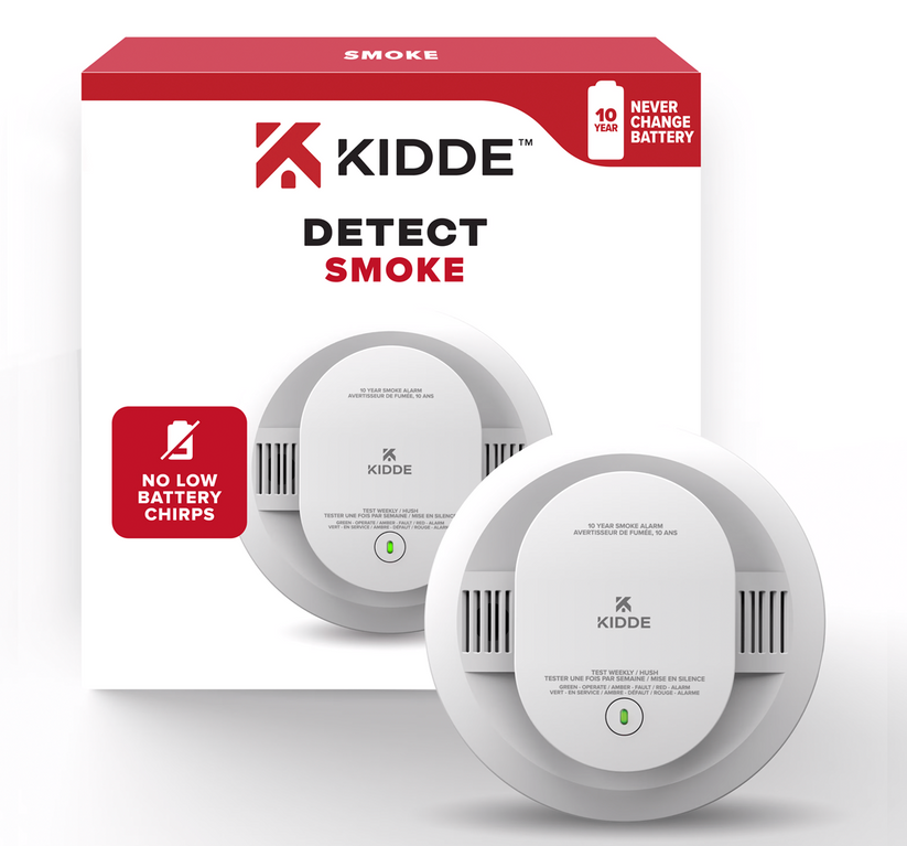Kidde 10-Year Worry-Free Battery Operated Smoke Alarm with Hush™ Butto ...