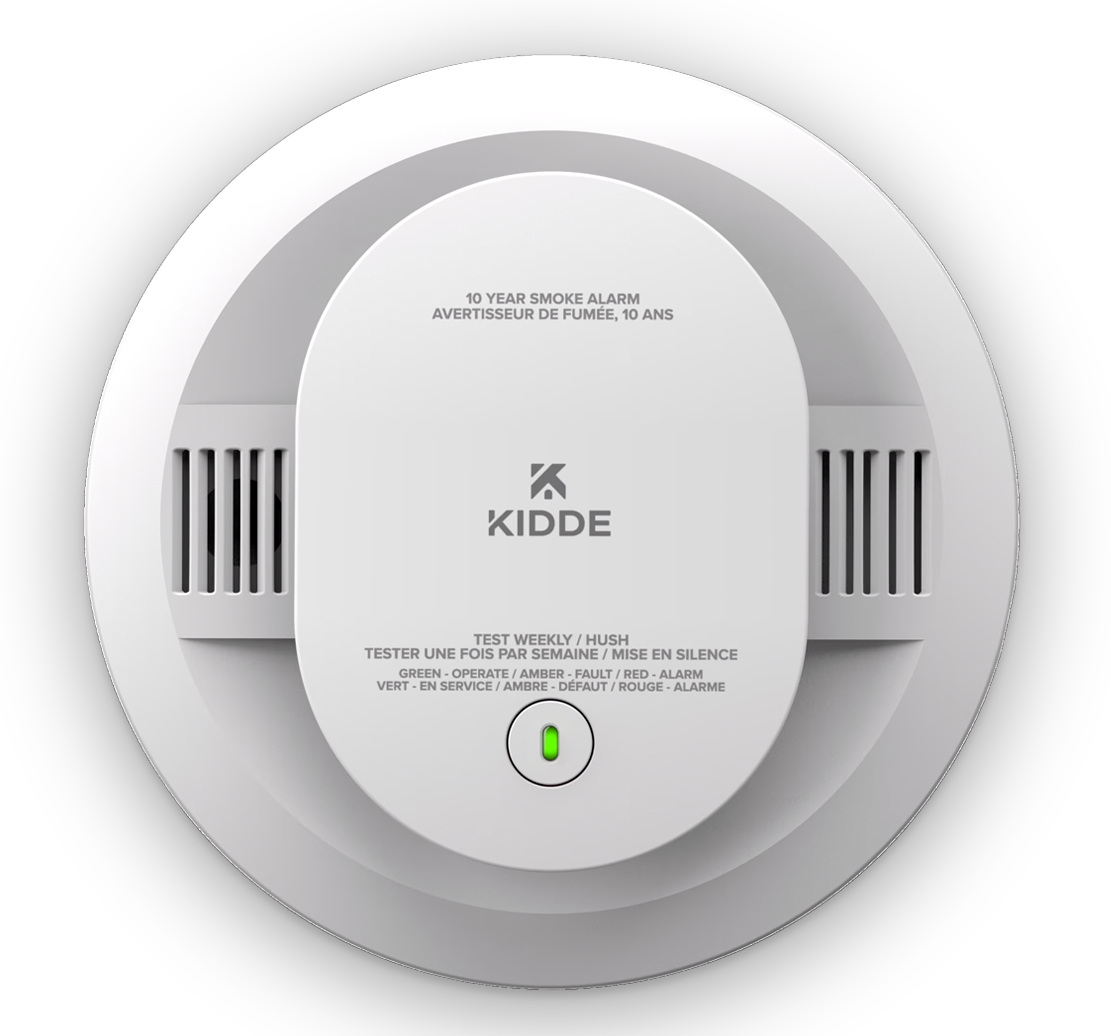 Kidde 10-Year Worry-Free Battery Operated Smoke Alarm with Hush™ Butto ...