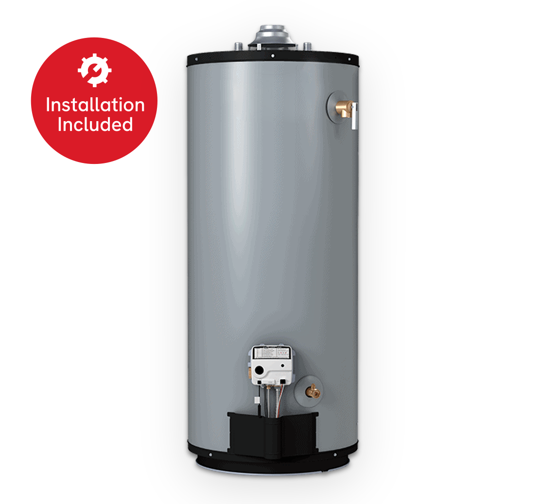 40 Gallon Conventional Vent (CV) Tank Water Heater (Gas-Powered ...